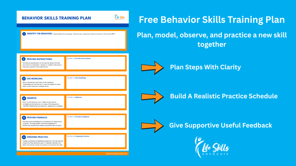 Free Behavior Skills Training Plan | Life Skills Advocate