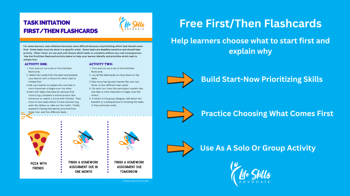 Free First Then Flashcards | Life Skills Advocate