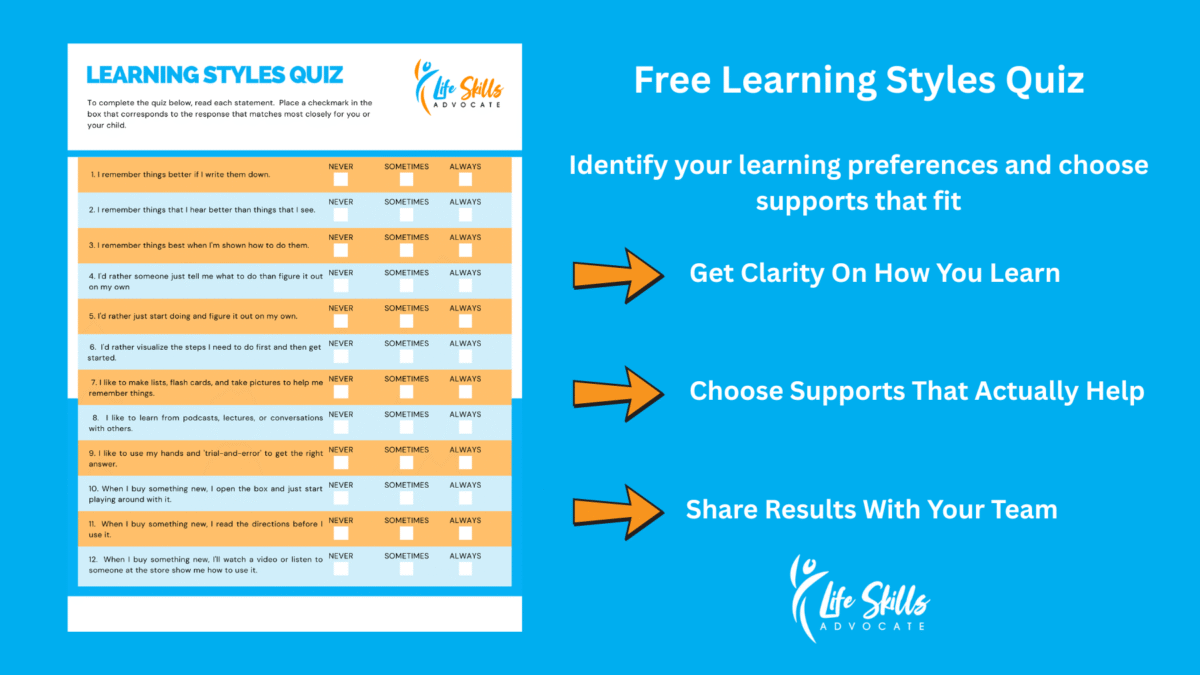 Free Learning Styles Quiz | Life Skills Advocate
