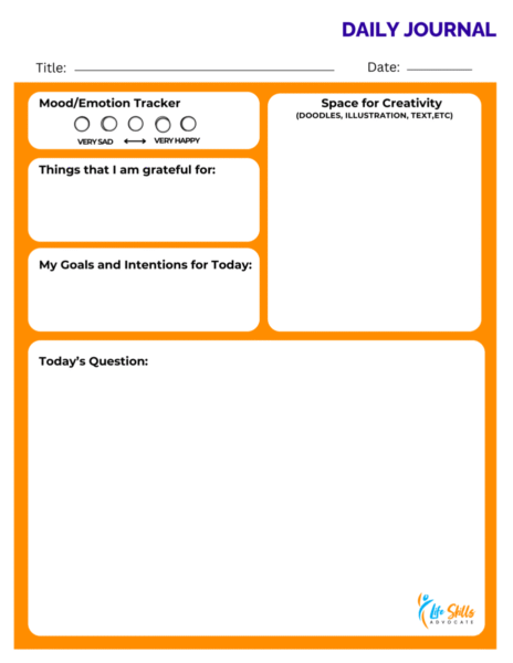 Free Daily Journaling Template | Life Skills Advocate