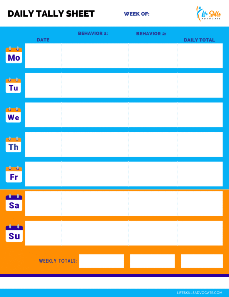 Free Data Collection Worksheets | Life Skills Advocate