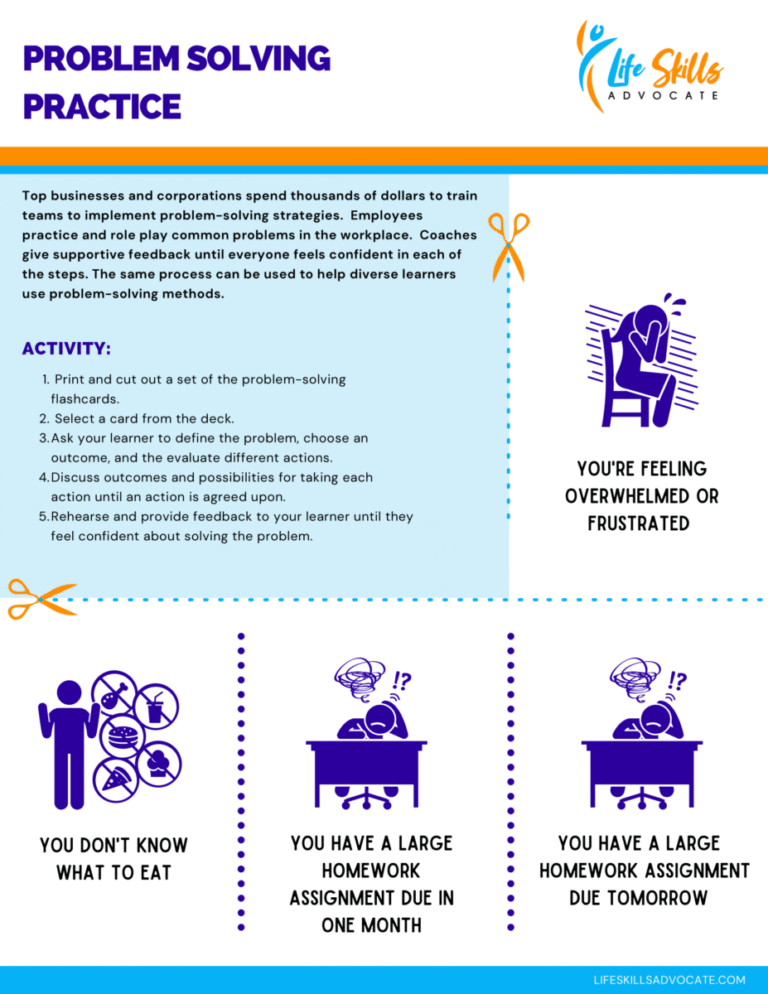 Free Problem Solving Flashcards | Life Skills Advocate