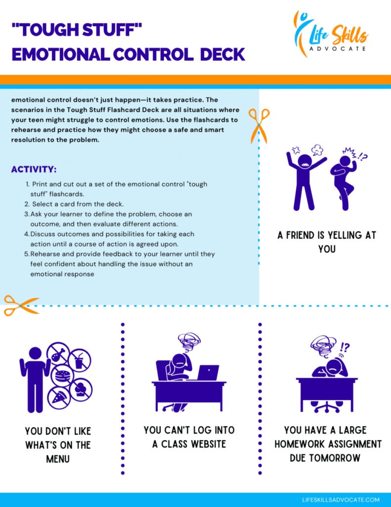 Free Tough Stuff Flashcard Deck | Life Skills Advocate