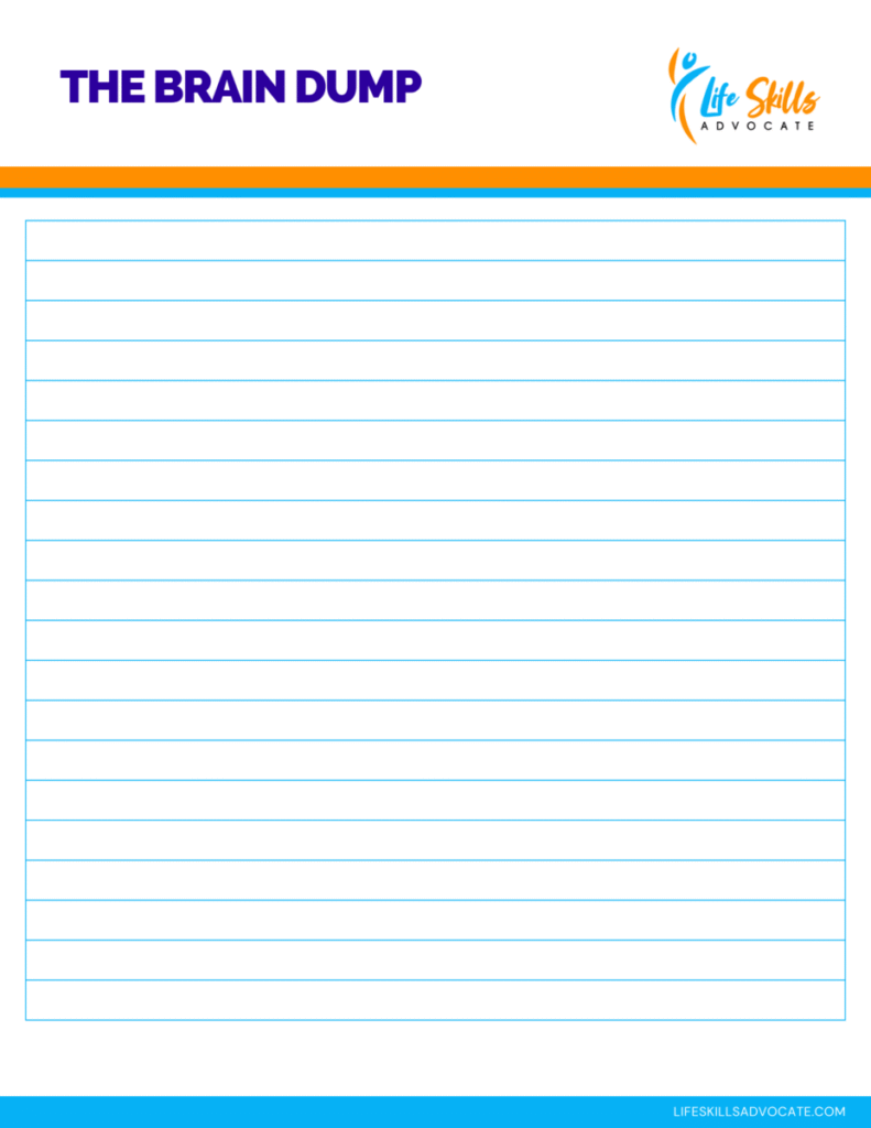 Free Brain Dump Strategy | Life Skills Advocate
